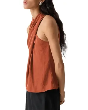 Theory Crossover Neck Sleeveless Top - Umber