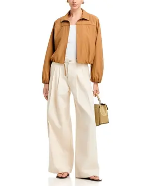 Theory Spread Collar Zip Front Jacket - Bronze