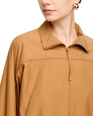 Theory Spread Collar Zip Front Jacket - Bronze