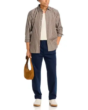 Theory Relaxed Fit Tapered Moonsoft Cotton Pants - Baltic