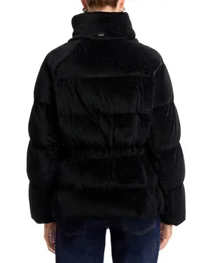 Herno Shiny Velvet Short Puffer Coat