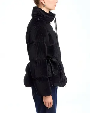 Herno Shiny Velvet Short Puffer Coat