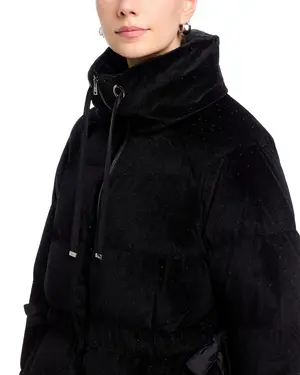 Herno Shiny Velvet Short Puffer Coat