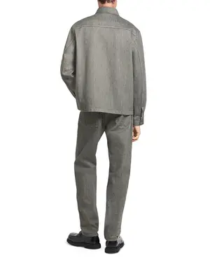 Theory Relaxed Fit Denim Overshirt In Tinted Denim