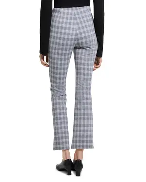 Theory Check Print High Rise Kick Flare Pants