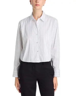 Theory Striped Button Front Shirt - Black Multi