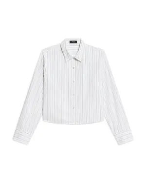 Theory Striped Button Front Shirt