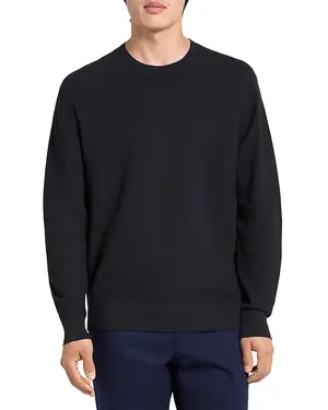 Theory Riland Crewneck Sweater In Light Bilen Black
