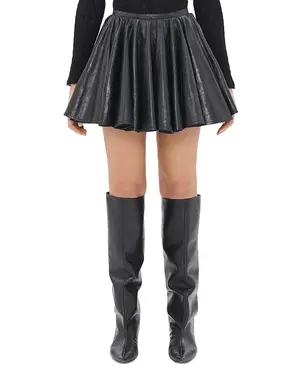HAIKURE Ziggy Silky Leather Mini Skirt - Black