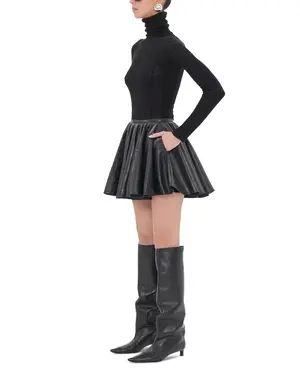 HAIKURE Ziggy Silky Leather Mini Skirt