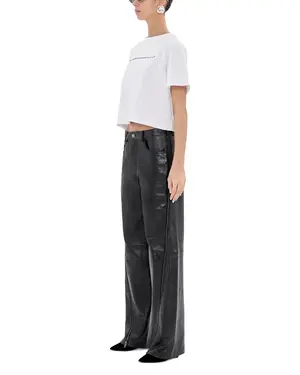 HAIKURE Bonnie Leather Mid Rise Straight Pants
