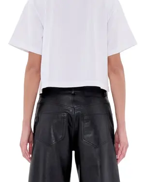 HAIKURE Bonnie Leather Mid Rise Straight Pants