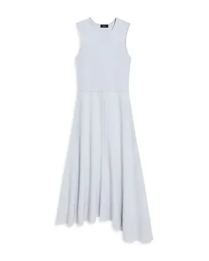 Theory Round Neck Flare Skirt Midi Dress - Luna