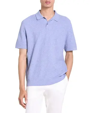 Theory Soris Polo In Fine Bilen - Slate Heather
