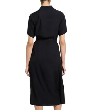 Theory Belted Button Front A-line Dress