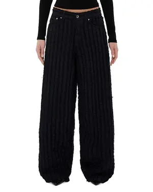 HAIKURE Bethany Mid Rise Wide Leg Jeans - Black