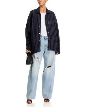 HAIKURE Sophie Frayed Striped Shirt