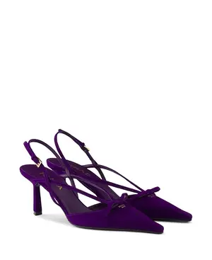 Prada Suede Slingback Pumps - Violet