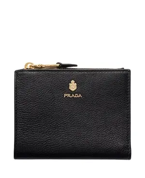 Prada Small Leather Wallet - Black