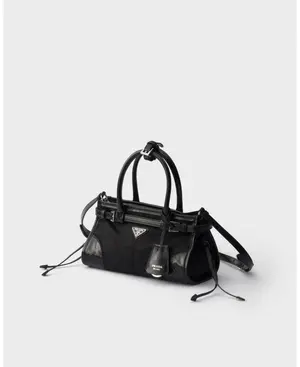 Prada Bonnie Small Re-nylon And Leather Handbag