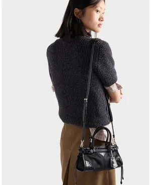 Prada Bonnie Small Re-nylon And Leather Handbag
