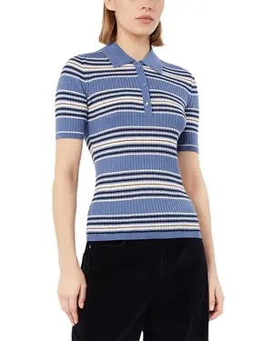 Max Mara Msttallero Silk And Wool Polo Sweater - Light Blue