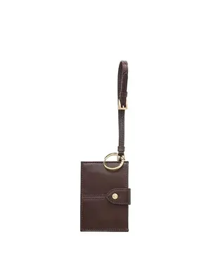 Prada Leather Card Holder - Brown