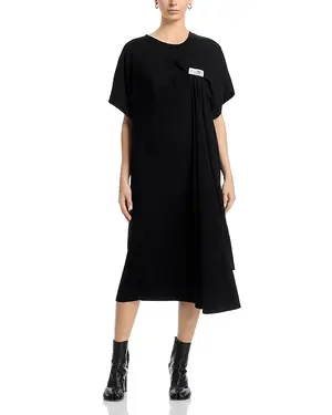 MAISON MARGIELA Round Neck Midi Dress - Black