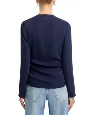 MAISON MARGIELA Long Sleeve Zip Front Top