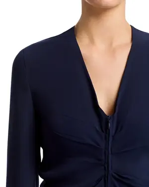 MAISON MARGIELA Long Sleeve Zip Front Top