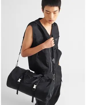Prada Re-nylon And Saffiano Leather Duffle Bag