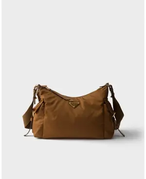 Prada Large Re-nylon And Leather Shoulder Bag - Brandy