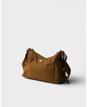 Prada Large Re-nylon And Leather Shoulder Bag - Brandy