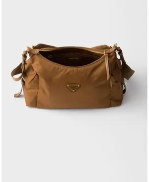 Prada Large Re-nylon And Leather Shoulder Bag - Brandy