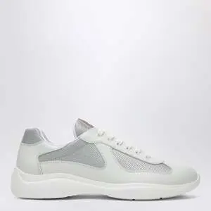Prada Silver America's Cup Trainers - White