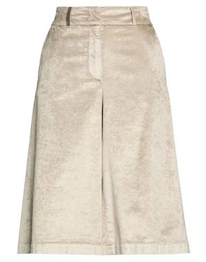 Peserico Velvet Stretch Fabric High Waisted Bermuda Shorts - Grey