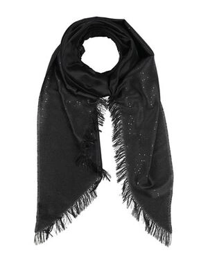 PESERICO Woman Scarf Black Size - Cotton, Polyamide, Polyester