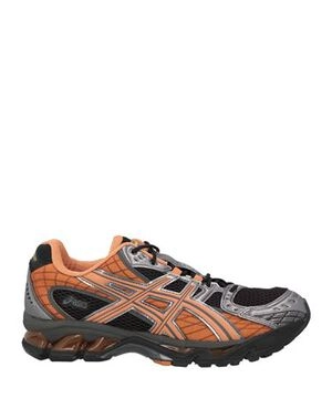 Asics Man Sneakers Black Size 11.5 Textile Fibers, Synthetisches Material Orange