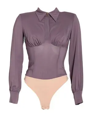 Elisabetta Franchi Bodysuit Mauve Size Viscose, Elastane