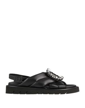 ROGER VIVIER Embellished Slingback Sandals - Black