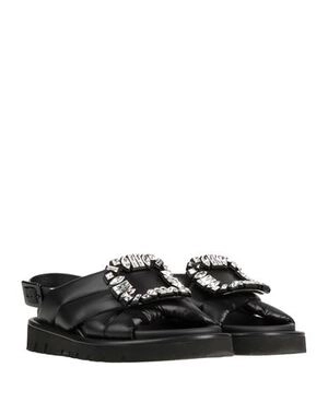 ROGER VIVIER Embellished Slingback Sandals - Black