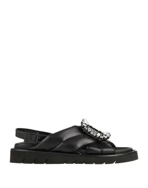 ROGER VIVIER Embellished Slingback Sandals - Black