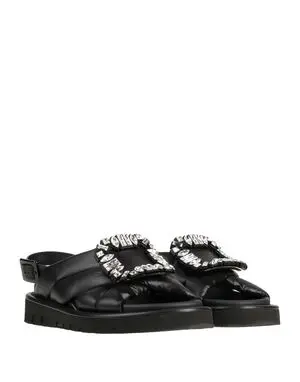 ROGER VIVIER Embellished Slingback Sandals - Black