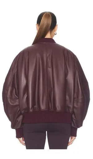 Attico Leather Bomber Jacket