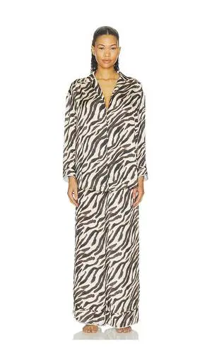 Free People X Intimately Dreamy Days Pajama Set In Multi - Tea Combo- Zebra