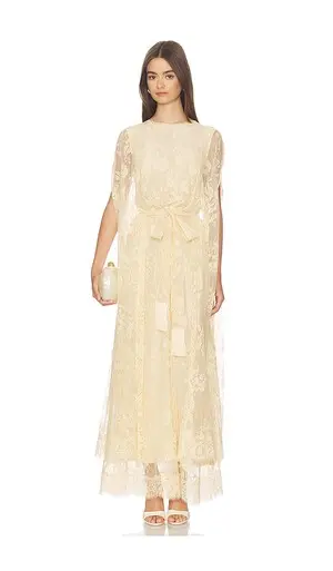 Zimmermann Lace Caped Maxi Dress - Cream