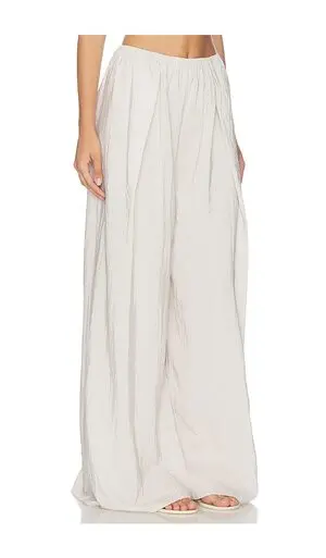 LA LIGNE Pleated Wide Leg Taffeta Pants