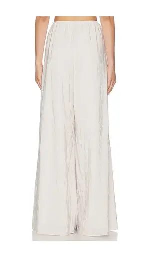 LA LIGNE Pleated Wide Leg Taffeta Pants