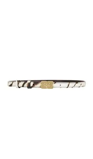 GANNI Kat Belt Small Zebra In Ivory - Egret