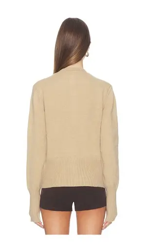 ALL THE WAYS Brittany Button Up Sweater In Beige